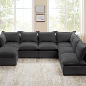 VANOMi Modular Sectional Sofa, 8 Seater Sleeper Sectional Sofa Modular Sectional Couch for Living Room