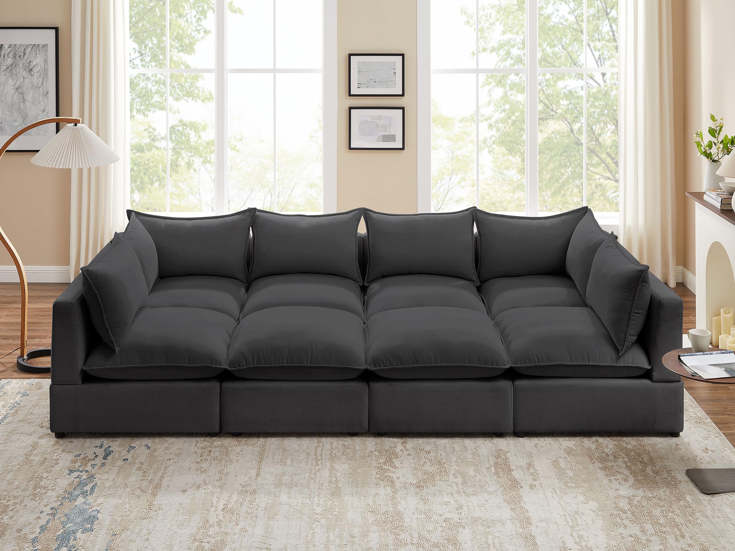 VANOMi Modular Sectional Sofa, 8 Seater Sleeper Sectional Sofa Modular Sectional Couch for Living Room