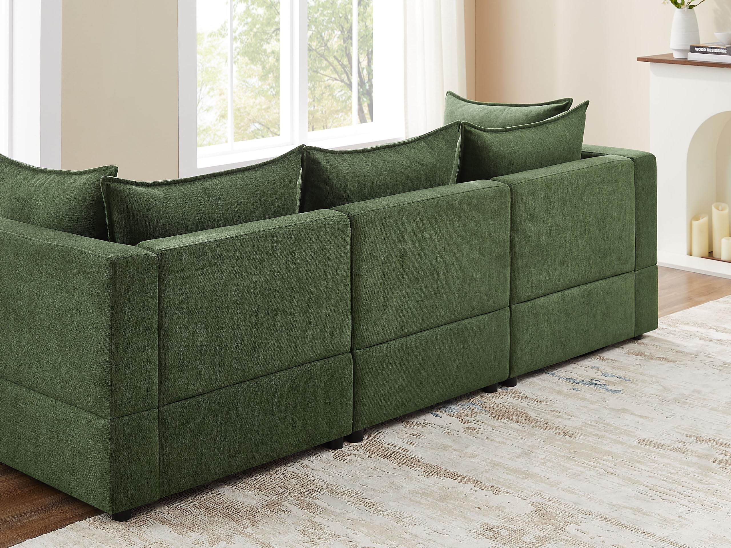 VANOMi Modular Sectional Sofa, 6 Seater Sleeper Sectional Sofa Modular Sectional Couch for Living Room