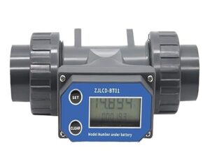 flow control meter dn25-dn80 water flow meter, lcd digital display flowmeter, pvc pipe liquid water for farm garden irrigation used in petroleum,food, etc.(dn50 without cable)