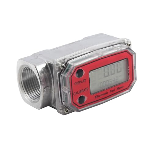 Flow Meter 5-120L/Min Multi-Unit LED Digital Aluminum Alloy Flowmeter for Liquid Fuel Gasoline Water Flow Meter High Stability and Convenient Operation (Color : HT1603, Size : A)