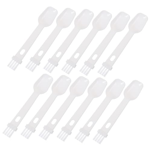 HONMEET 12pcs Grinder Cleaning Brush Milk Powder Spoon Coffee Beans Espresso Cleaning Spoon Brush Coffee Measuring Tea Measuring Spoon Espresso Machine Cleaning Brush Tea Spoon White Pp