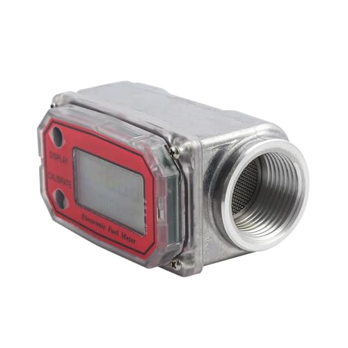 Flow Meter 5-120L/Min Multi-Unit LED Digital Aluminum Alloy Flowmeter for Liquid Fuel Gasoline Water Flow Meter High Stability and Convenient Operation (Color : HT1603, Size : A)