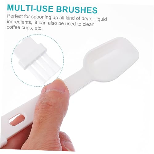 HONMEET 12pcs Grinder Cleaning Brush Milk Powder Spoon Coffee Beans Espresso Cleaning Spoon Brush Coffee Measuring Tea Measuring Spoon Espresso Machine Cleaning Brush Tea Spoon White Pp