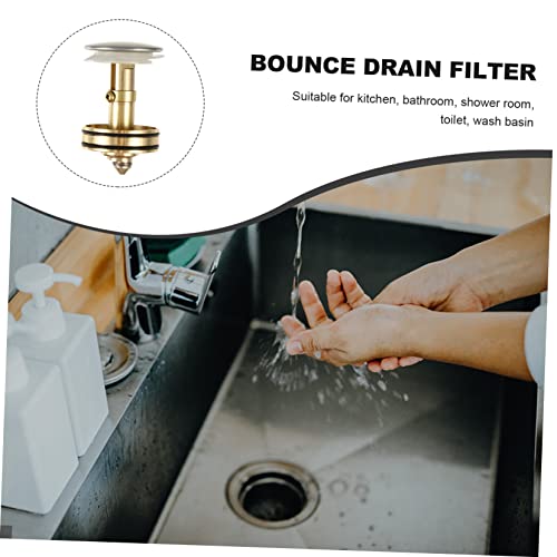 ORFOFE 1pc Wash Basin Sink Kitchen Sink Stopper Strainer Bathtub Stopper Bathroom Sink Cover Strainer Water Trough Bounce Drain Strainer Golden