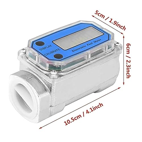 Flow Control Meter 1 Digital Flow Meter,Gas Oil Fuel Flowmeter,Pump Flow Meter Fuel Flow Meter,High Accuracy,for Kerosene, Gasoline Used in Petroleum,Food, Etc. (Color : Accessory 2, Siz