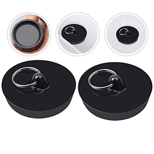 ORFOFE 2 Pcs Plug Stopper Drain Stopper Premium Sink Stopper Bathtub Water Stopper Shower Drain Bathtub Drain Cover Tub Stopper Sink Hair Stopper Suction Sink Stopper Black Pvc