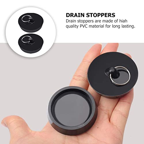 ORFOFE 2 Pcs Plug Stopper Drain Stopper Premium Sink Stopper Bathtub Water Stopper Shower Drain Bathtub Drain Cover Tub Stopper Sink Hair Stopper Suction Sink Stopper Black Pvc