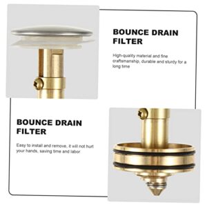 ORFOFE 1pc Wash Basin Sink Kitchen Sink Stopper Strainer Bathtub Stopper Bathroom Sink Cover Strainer Water Trough Bounce Drain Strainer Golden