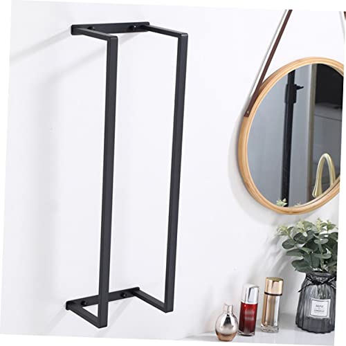 PHENOFICE Towel Roll Storage Mounted Shelves Wall Mount Shelf Bathroom Organizer Hanger Organizer Kitchen Towel Organizer Wall Mounted Towel Holder Towels 304 Stainless Steel Black