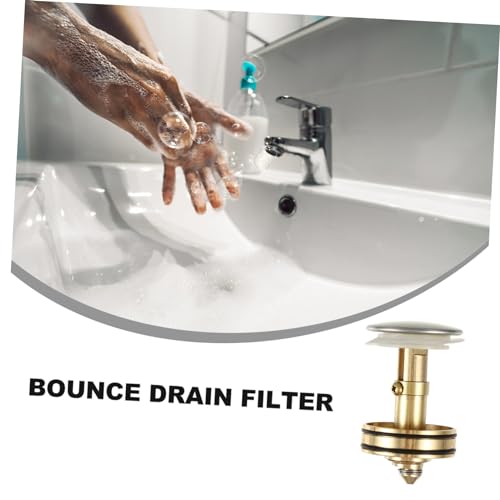 ORFOFE 1pc Wash Basin Sink Kitchen Sink Stopper Strainer Bathtub Stopper Bathroom Sink Cover Strainer Water Trough Bounce Drain Strainer Golden