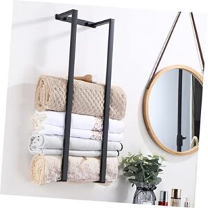 PHENOFICE Towel Roll Storage Mounted Shelves Wall Mount Shelf Bathroom Organizer Hanger Organizer Kitchen Towel Organizer Wall Mounted Towel Holder Towels 304 Stainless Steel Black