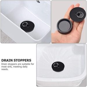 ORFOFE 2 Pcs Plug Stopper Drain Stopper Premium Sink Stopper Bathtub Water Stopper Shower Drain Bathtub Drain Cover Tub Stopper Sink Hair Stopper Suction Sink Stopper Black Pvc