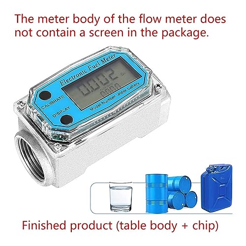 Flow Control Meter 1 Digital Flow Meter,Gas Oil Fuel Flowmeter,Pump Flow Meter Fuel Flow Meter,High Accuracy,for Kerosene, Gasoline Used in Petroleum,Food, Etc. (Color : Accessory 2, Siz