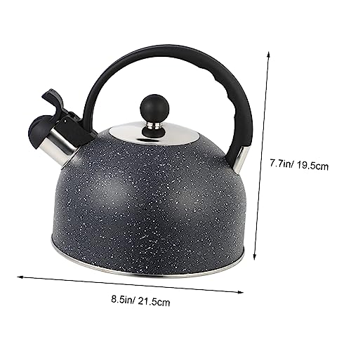 PRETYZOOM Pot Water Heating Kettle Cordless Tea Kettle Whistle Kettle Boiling Water Kettle Whistling Water Kettle Cups Oven Espresso Machines for Home Boil Water Kettle Stainless Steel Black