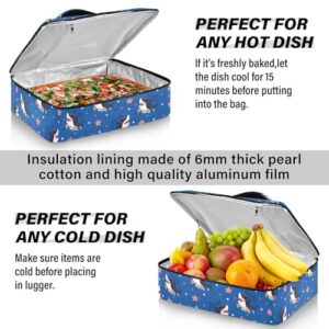 Kcldeci Insulated Thermal Food Carrier Insulated Casserole Carrier for Hot or Cold Food,Cute Shark Cartoon Insulated Tote Bag for Potluck Cookouts Parties Picnic,Lasagna Lugger