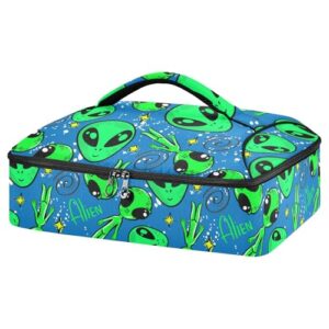 kcldeci insulated thermal food carrier insulated casserole carrier for hot or cold food,alien space pattern (2) insulated tote bag for potluck cookouts parties picnic,lasagna lugger