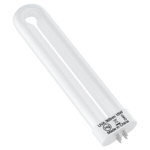 dunaga replacement bulb for t9, t6, t8 bug zapper, 15w, 4-pin base, u-shaped twin tube bulb