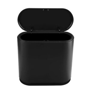 NAILPOWDER Double Layers Destop Trashbin Garbage Can Waste Classification for Office and Home Use Black