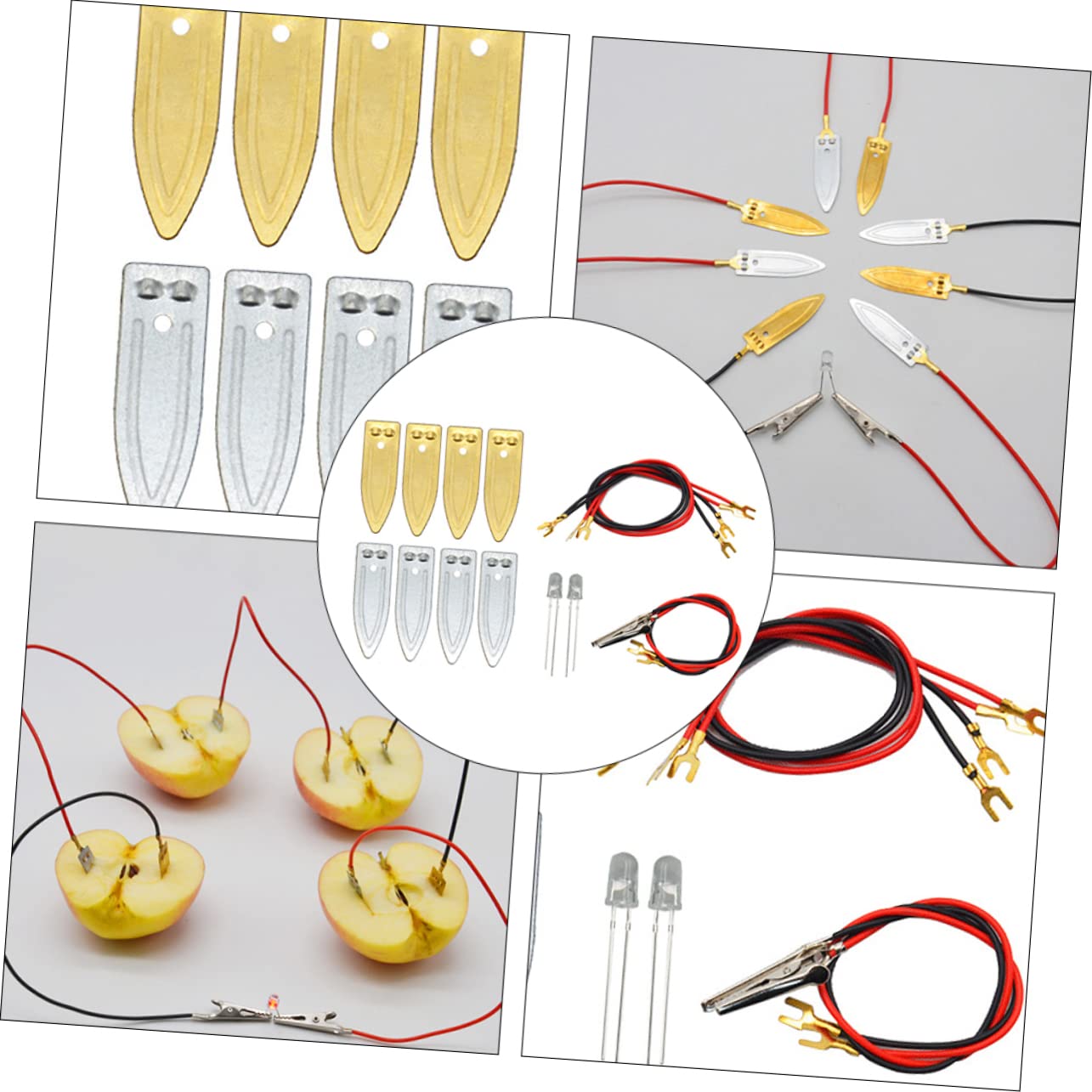 BCOATH 2 Sets Fruit Power Generation Experiment Equipment Best Chemical Experiment Material Scientific Experiment Supplies Lemons Toy Batteries Battery Zinc Copper Electrode Strips Metal