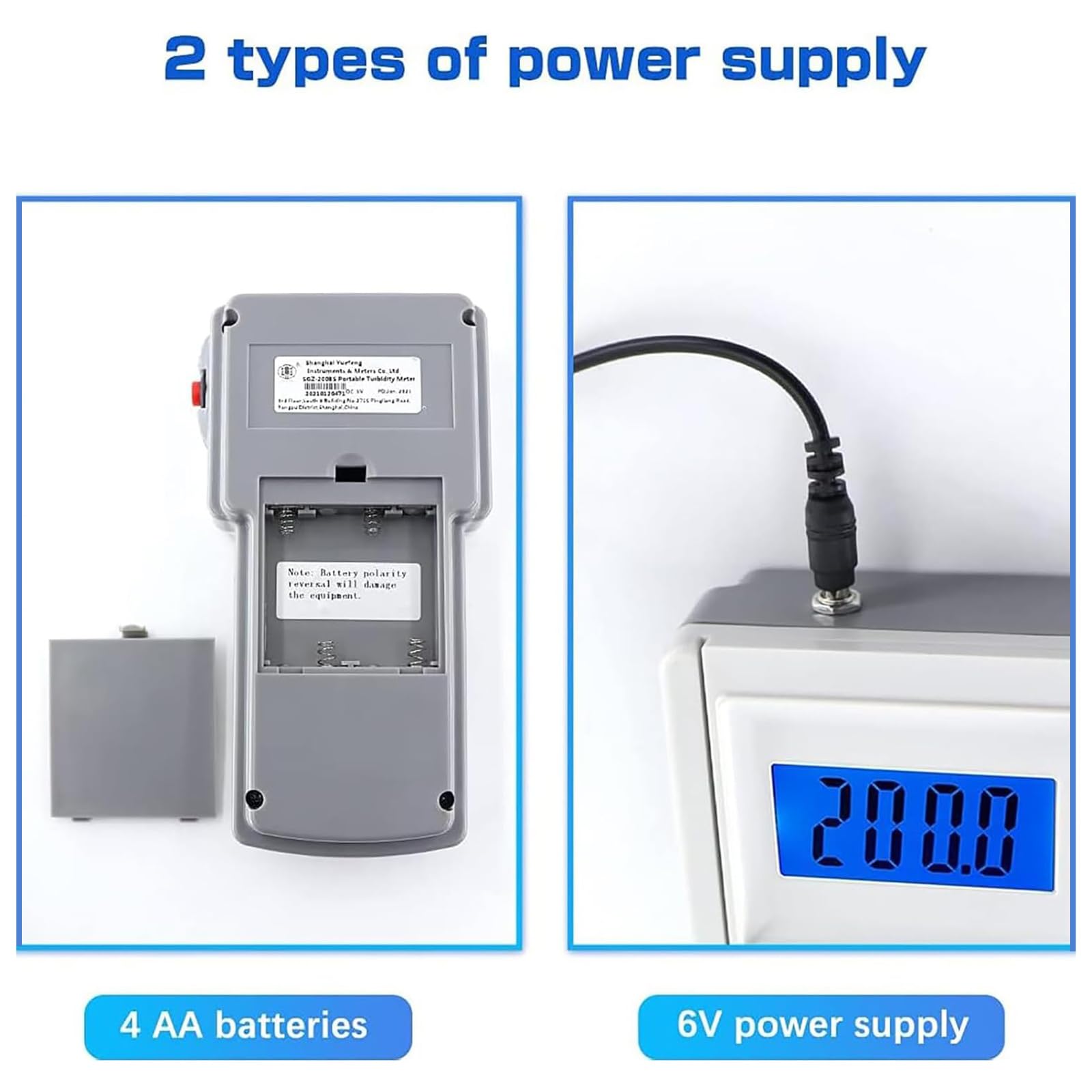 XDTKJDZ Water Quality Tester, Portable Digital Water Turbidimeter, Scientific Turbidity Meter, Measuring Range 0-200NTU, with LED Display, for Lab Water Treatment Plant Wine Industry