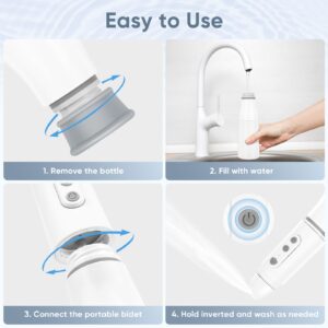 LEIVI Portable Travel Bidet for Women and Man, Handheld Portable Bidet, Rechargeable with USB Cable, Three Pressure Options, White