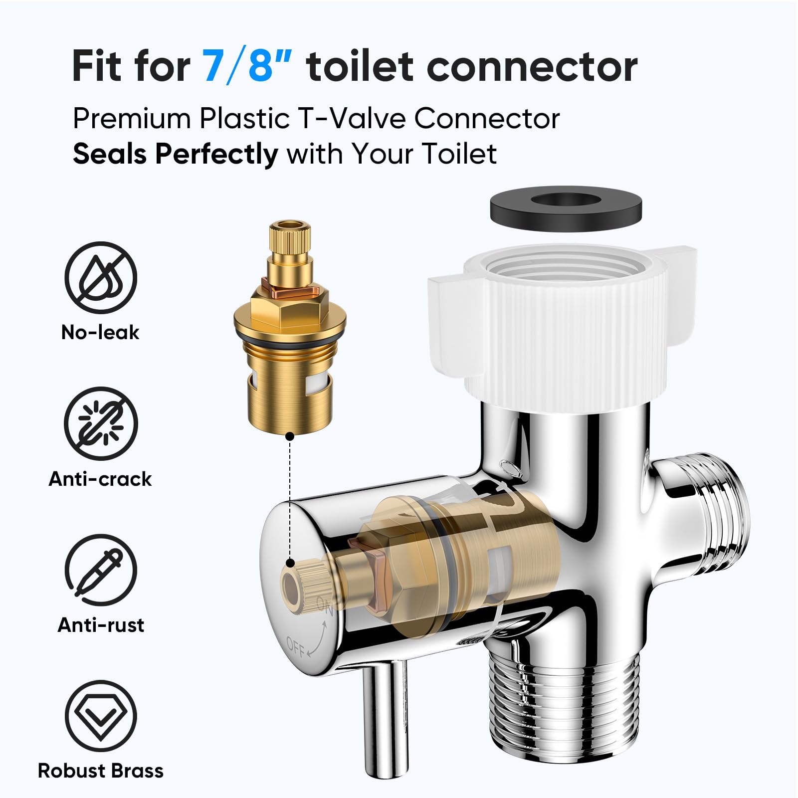 Arofa Handheld Bidet Sprayer for Toilet, Bidet Faucet for Existing Toilets Cloth Diaper Jet Sprayer, Stainless Steel Muslim Shower with Bidet Hose for Feminine Wash(Brushed Nickel + Gold)