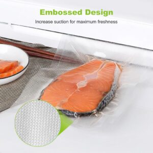 Bonsenkitchen Vacuum Food Sealer Bags 200 Quart 8" x 12"+2 Packs 8 in x 50 ft+8" x 50' & 11" x 50'