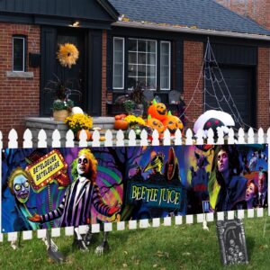 large scary creepy halloween banner for fence classic movie role horror halloween party decorations and supplies for home