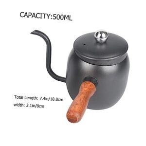 MOLUCKFU Coffee Pot Coffee Machines for Home Mini Coffee Machine Grease Can Home Espresso Machine Coffee Kettle Mini Kettle Espresso Coffee Small Tea Kettle Stainless Steel Black