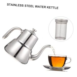 Gadpiparty 1pc Kettle Hand Coffee Maker Pot Electric Vintage Teapot Whistling Retro Coffee Maker Coffee Maker Retro Home Espresso Machine Large Capacity Teapot Stainless Steel Grey