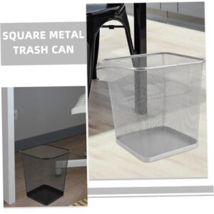 VILLFUL Square Hollow Trash Can Office Trash Cans Rubbish Bin Trash Can for Office Waste Basket Trash Cans for Office Trash Bin Dorm Trash Bucket Trash Can Office Garbage Can Bedroom Iron