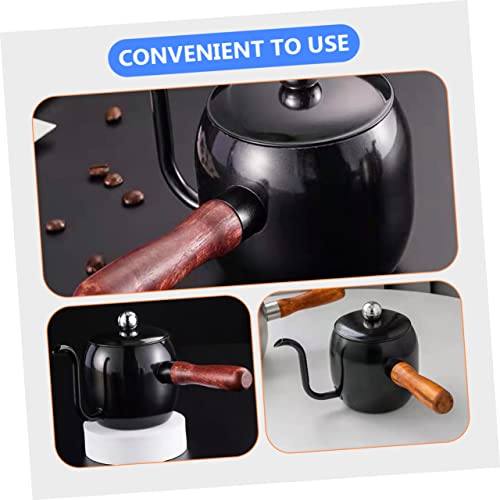 MOLUCKFU Coffee Pot Coffee Machines for Home Mini Coffee Machine Grease Can Home Espresso Machine Coffee Kettle Mini Kettle Espresso Coffee Small Tea Kettle Stainless Steel Black