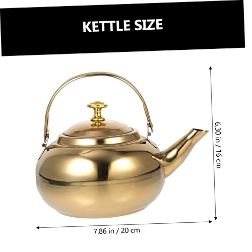 UTHCLO 1pc Stainless Steel Exquisite Pot Coffee Espresso Stove Tea Pots Coffee Pot Retro Espresso Machine Tea Warmer Retro Coffee Machine Heat Water Kettle Water Boiling Container Golden