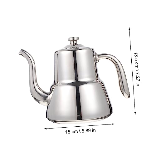 Gadpiparty 1pc Kettle Hand Coffee Maker Pot Electric Vintage Teapot Whistling Retro Coffee Maker Coffee Maker Retro Home Espresso Machine Large Capacity Teapot Stainless Steel Grey