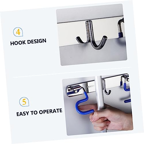 QUMIIRITY 1pc Broom Holder Mop Hanger Organizer Mop Hook Punch Broom and Mop Storage Rack Viscose Hook Multitools Mop Hanger Wall Mount Wall Mounted Broom Organizer 304 Stainless Steel