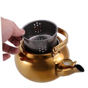 UTHCLO 1pc Stainless Steel Exquisite Pot Coffee Espresso Stove Tea Pots Coffee Pot Retro Espresso Machine Tea Warmer Retro Coffee Machine Heat Water Kettle Water Boiling Container Golden