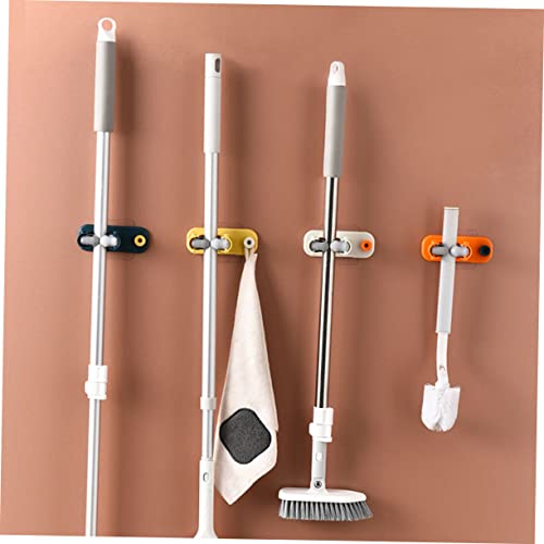 4pcs Mop Broom Holder Garage Utility Hooks Wall Mounted Mop Hanger Storage Rack Brooms Wall Mounted Shelves for Dustpan Hanger Broom Organizer Wall Mounted Mop Holder Beige JEWEDECO