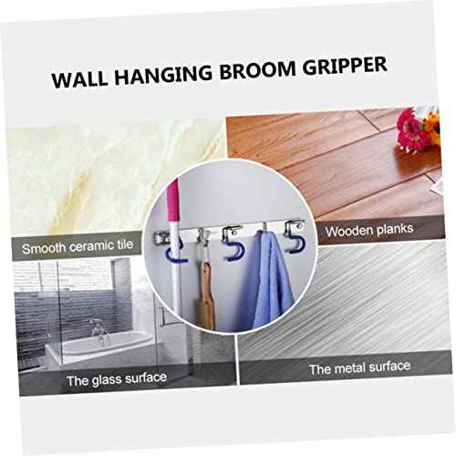 GRIRIW 1pc Broom Holder Garden Tool Organizer Viscose Hook Multi Tool Broom Mounted Mop Holder Wall Mounted Organizer Multipurpose Tool Wall Mounted Broom Organizer 304 Stainless Steel