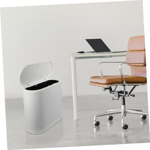 OFFSCH Crevice Trash Can Litter Trash Can Rubbish Bin Decorative Trash Bin Bedroom Garbage Can with Lid Recycling Containers Mini Decor Narrow Spaces Container Bin Office Dustbin White Pp