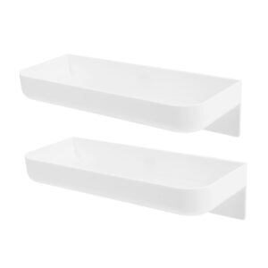 holidyoyo 2sets wall storage mounted shelf toilet shelves hitch storage rack hanging shelves wall mounted shelves bathroom storage floating shelf wall storage shelf white pp