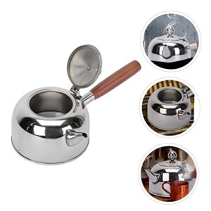 KICHOUSE 1pc Kettle Espresso Mug Turkish Tea Cups Butter Melt Pot Vintage Tea Cups Stovetop Boiling Pot Water Boiling Container Electric Espresso Maker Coffee Heating Water Pot Wood