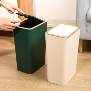 Push Lid Sealed Trash Can Large Waste Basket Garbage Bin for Kitchen Bathroom Desk Side Disposal