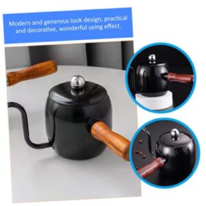 MOLUCKFU Coffee Pot Coffee Machines for Home Mini Coffee Machine Grease Can Home Espresso Machine Coffee Kettle Mini Kettle Espresso Coffee Small Tea Kettle Stainless Steel Black