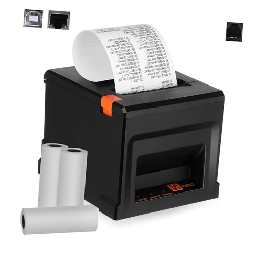 ULTECHNOVO Portable Printer Thermal Printer Abs Receipt Printer for Small Business Black Thermal Pos Printer