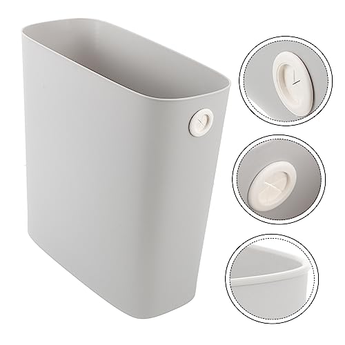 HOOTNEE Trash Can Garbage Container Bin Multipurpose Garbage Can Kitchen Trash Can Narrow Trash Can Garbage Can Trash Basket Recycling Bin Containers Touch Plastic Light Grey