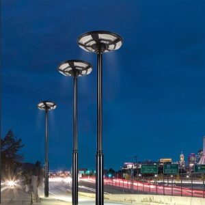 Shipping from US Outdoor Lamp UFO Solar Garden Light, with Motion Sensor Solar Flagpole Lamp, Induction Integrated Flying Saucer Solar Lights Outdoor, 750LED Flood Light Dusk to Dawn