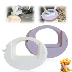 snack bread sealing clip, 2025 new food sealing safety clip adjustable bag sealing clip, bread bag bag sealing clip plastic bag kitchen food sealing clip (purple and white)