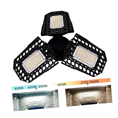 BUTIFULSIC Workshop Folding Light Outdoor Flood Lights Outdoor Motion Lights High Bay Lights Outdoor Security Lights LED Garage Ceiling Lights Work Lights Garage Light Deformation Lamp Black