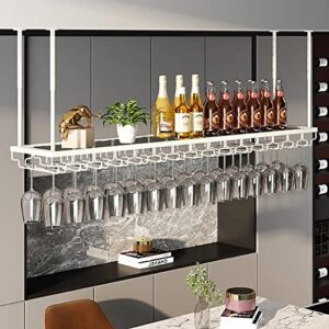 ceiling glass rack ceiling hanging rack,adjustable height,metal holder stemare goblets,bars restaurants kitchenshite storage shelf,can bear 100kg